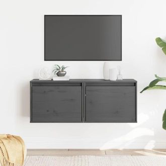 vidaXL Wandschr&auml;nke 2 Stk. Grau 45x30x35 cm Massivholz Kiefer Vidaxl