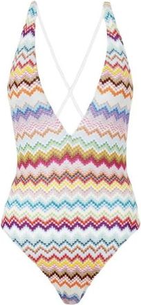 Missoni Femme, Maillots de bain, Multicolore, Taille: 38 FR Maillot de bain une pi&egrave;ce col en V