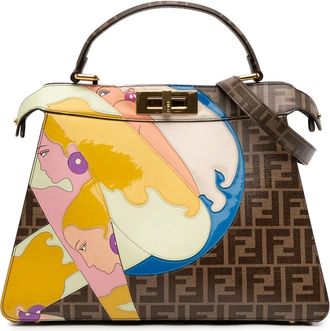 Fendi Hobo Bags - Antonio Lopez Medium Zucca Coated Canvas Peekaboo - Gr. unisize - in Braun - f&uuml;r Damen