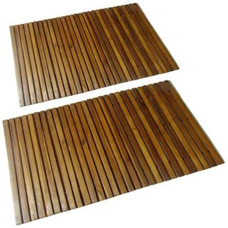 vidaXL Tapis de bain 2 pcs Acacia 80x50 cm Vidaxl