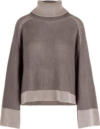Bomboogie Femme, Pulls, Brun, Taille: 42 FR Pull en m&eacute;lange de viscose avec col roul&eacute;
