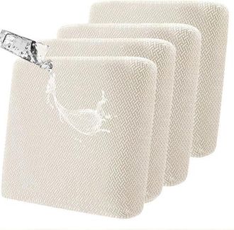 Shanna Housses de Canapé Antidérapantes : Lot de 4 Housses Unies pour Fauteuils et Canapés (Beige)