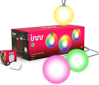 Innr Smart Kugellampe und Bridge, Zigbee, Funktioniert mit Alexa, White & Color, Wegeleuchten au&szlig;en, IP65 wasserdicht, LED Sockelleuchte, Komplettset (3-Pa