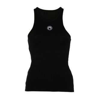 Marine Serre Femme, Tops, Noir, Taille: 38 FR Haut Noir avec Style