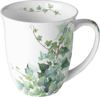 Ambiente Kaffeetasse Teetasse Becher Mug 0,4l Hedera Efeu Fine Bone China Porzellan
