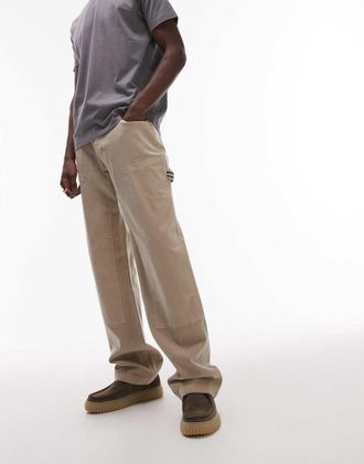 Tommy Jeans Jamie - Locker geschnittene Carpenter-Hose in Beige-Neutral