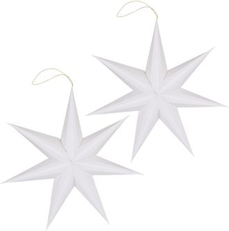 Matches 21 Weihnachtsdeko Sterne zum Aufhängen Weiß 2er Set - 30 cm Papier Weihnachtsbaumschmuck
