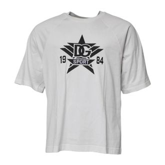 Dolce & Gabbana Wei&szlig;es Grafikdruck Baumwoll T-Shirt - - Tops - Herren - Wei&szlig; - L