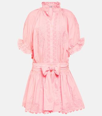 Juliet Dunn Robe chemise brod&eacute;e en coton