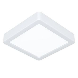 Eglo Plafonnier LED Fueva 6, lampe de plafond carr&eacute;e, &eacute;clairage de bureau, luminaire en saillie en plastique blanc, blanc chaud - blanc froid, 15x15 cm