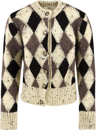 SOLOTRE Cardigan mit Rautenmuster - - Knitwear - Damen - Beige - S