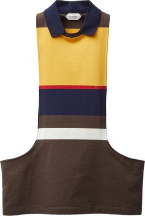 Versace Striped Cotton-jersey Tank Top