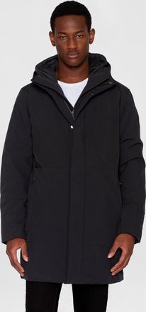 Knowledge Cotton Apparel Herren vegan Jacke Long Climate Shell Schwarz