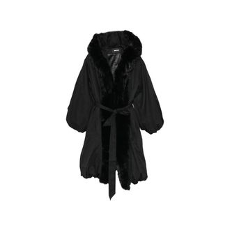 Rotate Faux-fur Trim Hooded Coat