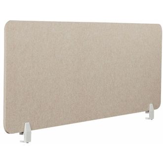 Beliani Beliani - Schreibtisch Trennwand Beige Stoff pet Kunststoff 160 x 50 cm zum Aufstellen Klemmen Schallschutz Sichtschutz Pinnwand B&uuml;ro Home Office