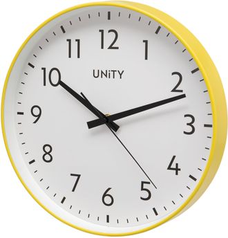Unity Fradley, Wanduhr, geräuschlos, modern, gelb, 30 cm