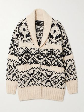 James Perse Cardigan Aus Einer Wollmischung Mit Intarsienmuster - Mehrfarbig