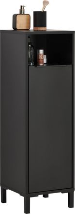 home24 Unterschrank Inova, Anthrazit, Schwarz, Metall, 2 F&auml;cher, 33x94.4x33 cm, Made in Germany, stehend, freistehend, Badezimmer, Badezimmerschr&auml;nke, Bad Un