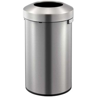 EKO Poubelle &agrave; ouverture dessus Urban 90 l Argent&eacute; mat