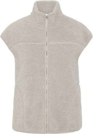 Pieces Pieces Pcsadia Noos Bc Veste en peluche pour femme, Gris argent&eacute;., M