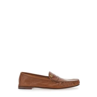Versace Loafer mit Knopfdetail - - Shoes - Herren - Braun - 40 EU