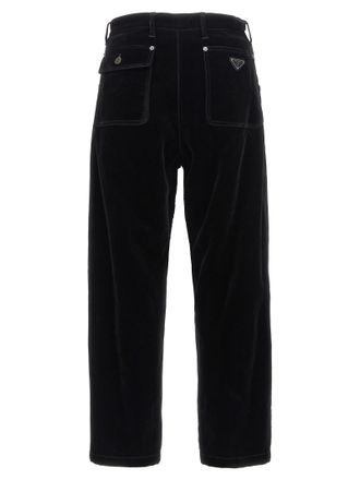Prada Mens Black Cotton Casual Pants