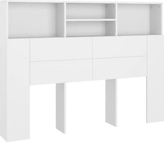 vidaXL Kopfteil mit Ablagen Wei&szlig; 140x19x103,5 cm Vidaxl Wei&szlig;