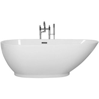Beliani Freistehende Badewanne GUIANA 173 x 82 cm Wei&szlig;