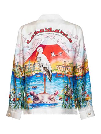 Casablanca Mens Shirt Egypt As It Was Silk Multicolour
