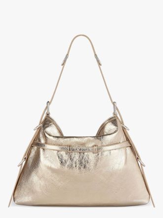 Givenchy Womens Voyou Metallized Leather Shoulder Bag Gold