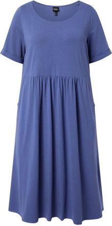 Ulla Popken Midikleid Jersey-Midikleid A-Linie Rundhals Halbarm