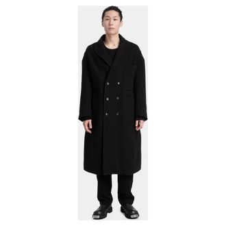 Andrea Ya'aqov Homme, Manteaux, Noir, Taille: S Manteau en laine oversize crois&eacute;