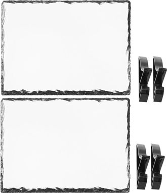 Soimiss 2 S&auml;tze Sublimations Schiefer Bilderrahmen Rechteckig Blanko Nat&uuml;rliche mit St&auml;nder Langlebig f&uuml;r Foto Dekoration Personalisierbar Wohnzimmer B&uuml;ro