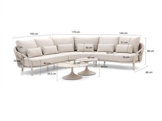 Suns Feroli/Nova Ecklounge-Set 5-teilig