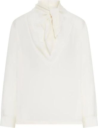 Max Mara Femme, Blouses et Chemises, Blanc, Taille: 40 FR Mxmbadia Chemisier en Charmeuse de Soie