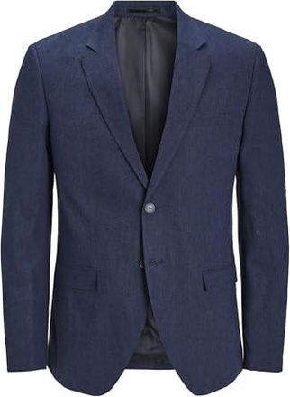 Jack & Jones Jprriviera Linen Blazer Slim Fit Sn, Bleu Marine foncé/Coupe : Coupe ajustée, 48 Hommes