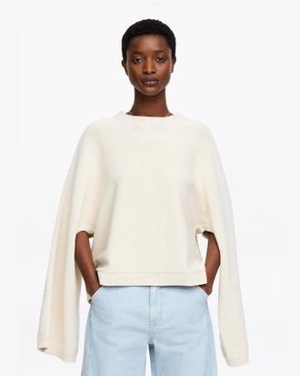 Arket Baumwollpullover Mit Cut-out -Beige