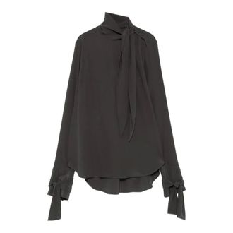 Ermanno Scervino Femme, Blouses et Chemises, Gris, Taille: 36 FR Silk Top