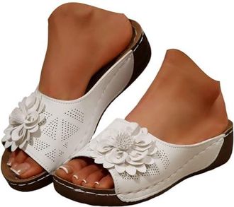 Generic Sandales orthop&eacute;diques habill&eacute;es &agrave; enfiler pour femme - L&eacute;g&egrave;res et &eacute;paisses - Confortable - Soutien de la vo&ucirc;te plantaire - Semelle compens&eacute;e - Bout o