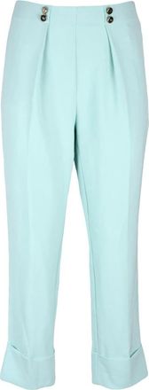Elisabetta Franchi Femme, Pantalons, Bleu, Taille: 42 FR Cropped Pantalons