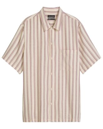 Marc O'Polo Strick-Kurzarmhemd mit Streifen und Brusttasche, Regular Fit in