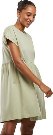 Urban Classics Damen Kleid Ladies Organic Empire Valance Tee Dress, Kurzarm-Volantkleid mit hoher Taillennaht, aus Bio-Baumwolle, Gr&ouml;&szlig;en XS - 5XL