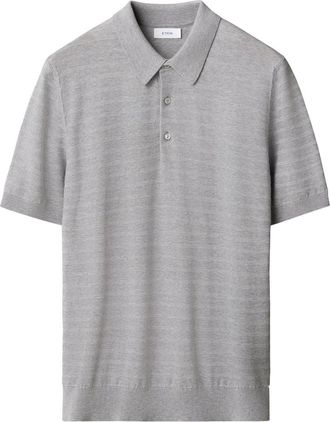 Eton Feintrick-Poloshirt mit horizontalen Streifen in