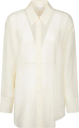 Patrizia Pepe Femme, Blouses et Chemises, Blanc, Taille: 36 FR Long Sleeve Shirt