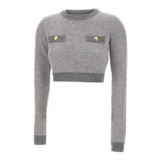 Elisabetta Franchi Knit Top With Sequins - - Knitwear - Damen - Grau - M