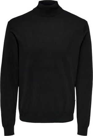 Only & Sons ONSWYLER Life Roll Neck Knit Noos Sweater, Noir, M Homme