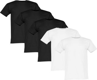 Fruit Of The Loom Original T Shirt 5er-Pack Herren, 3xBlack+2xWhite, XXL
