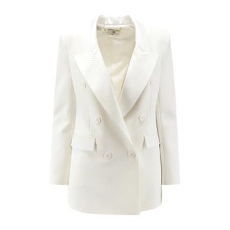 Elisabetta Franchi Zweireihiger Blazer - - Jackets - Damen - Wei&szlig; - L