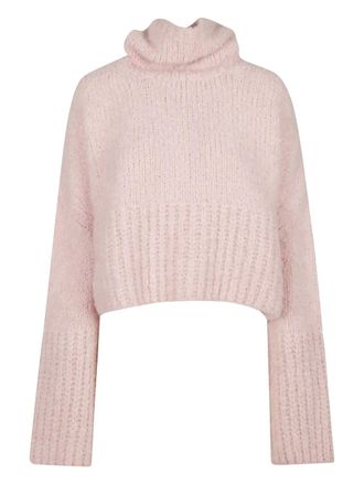 SA SU PHI Teddy Rollkragenpullover - Rosa