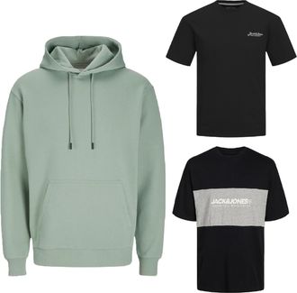 Jack & Jones Herren - Big Size Box 3 teilig - Sweat Hoodie Pullover T Shirt &Uuml;bergr&ouml;&szlig;e Plus Size 3XL 4XL 5XL 6XL 7XL 8XL zr99a (6XL, BigSize Box 17)